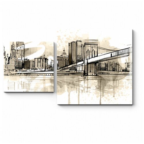 Модульная картина Винтажный мост 90x54