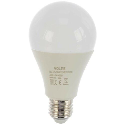 Volpe Лампа светодиодная (UL-00004471) E27 25W 6500K матовая LED-A70-25W/6500K/E27/FR/NR