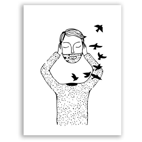 Постер на бумаге / Minimal: birds / Птицы