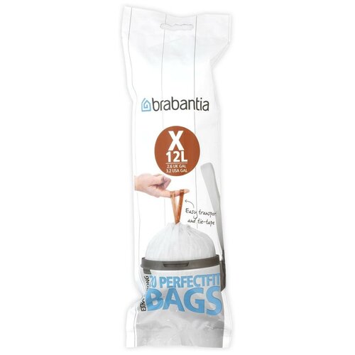 Мешки для мусора Brabantia Perfect Fit Bags X 12 л, 20 шт., белый
