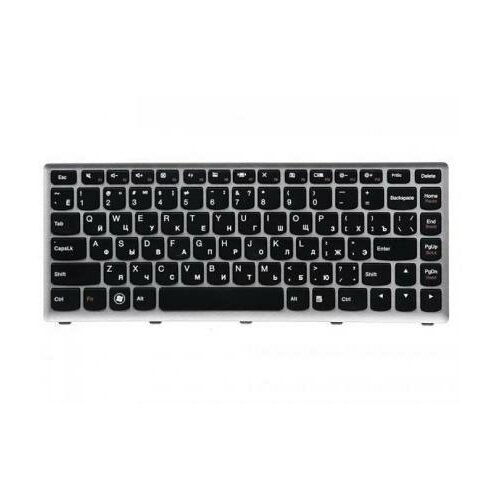 Клавиатура для Lenovo 25204960 русская, черная с белой рамкой
