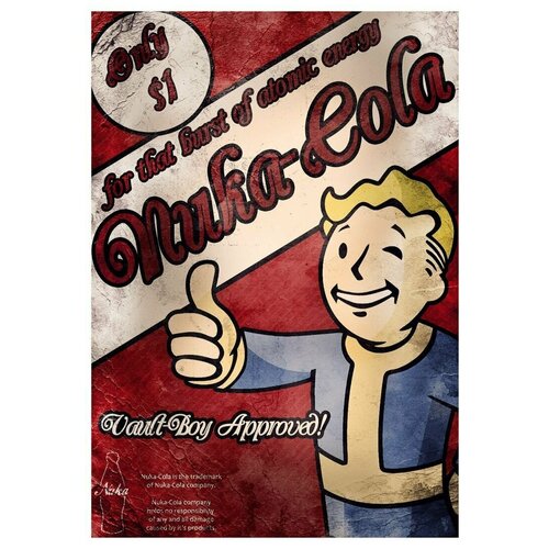 Плакат, постер на холсте Fallout-Vault Boy/Фаллаут-Волт-Бой. Размер 42 на 60 см