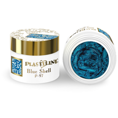 Гель-пластилин для лепки на ногтях, гель для дизайна, цвет синий перламутровый P-97 Blue Shell, 5 мл.