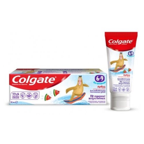 Набор из 3 штук COLGATE 60мл Зубная паста для детей 6-9 без фторида