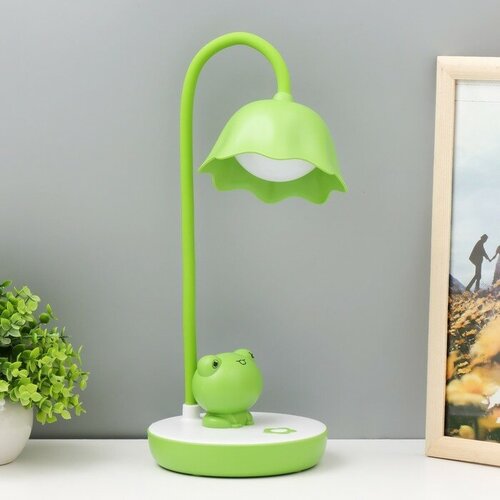 RISALUX Настольная лампа "Лягушонок" LED 7Вт бело-зеленый 17х14х50 см RISALUX