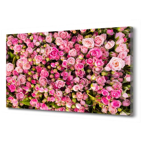 Картина на холсте "Цветы. Мелкие розы" PRC-524 (45x30см). Натуральный холст