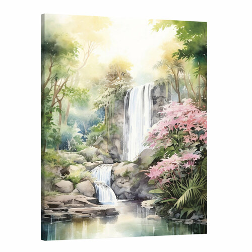 Интерьерная картина 50х70 "Легкость водопада"