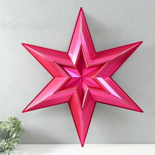 Фигурка «Звезда в Звезде» большая красный металлик, половинка, 69,5х60,3 см