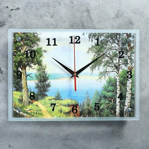 Часы-картина настенные, серия: Природа, "Озеро", 25х35 см (комплект из 2 шт)