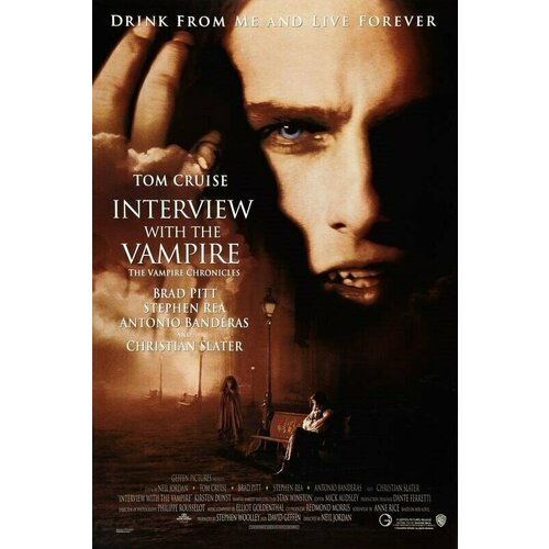 Плакат, постер на холсте Интервью с вампиром (Interview with the Vampire The Vampire Chronicles), Нил Джордан. Размер 30 х 42 см