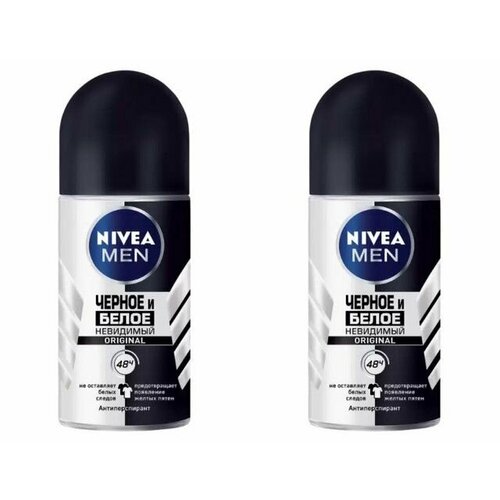 Nivea For Men Original Антиперспирант мужской Невидимая защита для черного и белого, 50мл, 2 шт