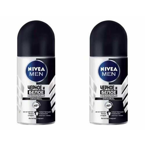 Nivea For Men Original Антиперспирант мужской Невидимая защита для черного и белого, 50мл, 2 шт