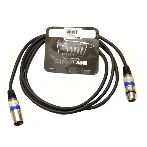 INVOTONE ACM1102/BK - микрофонный кабель, XLR(папа) <-> XLR(мама), длина 2 м (черный)