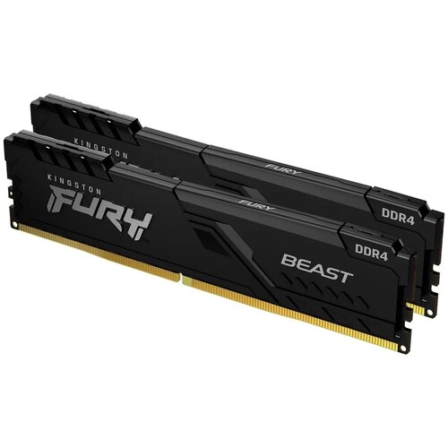 Kingston Модуль памяти DRAM 16GB 3733MHz DDR4 CL19 DIMM Kit 2x8Gb FURY Beast Black KF437C19BBK2 16