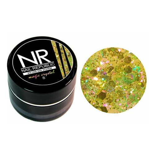 NAIL REPUBLIC, MAGIC CRYSTAL, Гель-краска с блестками №8, 5 гр