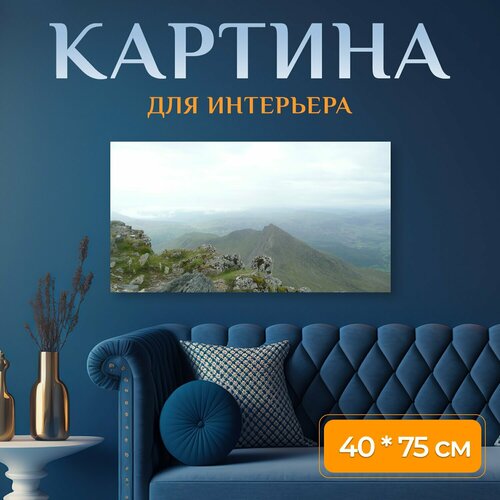 Картина на холсте "Уэльс, сноудон, гора" на подрамнике 75х40 см. для интерьера