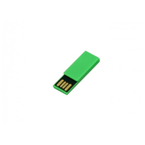 Пластиковая флешка зажим скрепка для нанесения логотипа (4 GB USB 2.0 Зеленый/Green p_clip01 Flash drive)