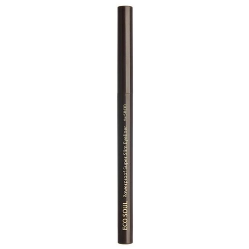 The Saem Автоматический карандаш для глаз Eco Soul Powerproof Super Slim Eyeliner, оттенок BK02 Ash Black