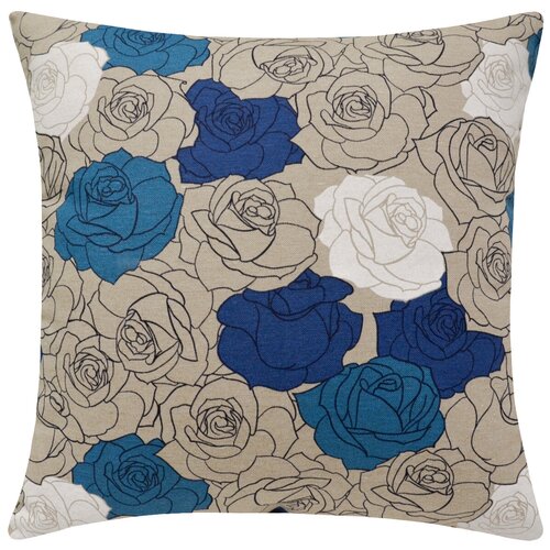 Наволочка - чехол для декоративной подушки на молнии Rosal Blu, 45 х 45 см, бежевый, синий