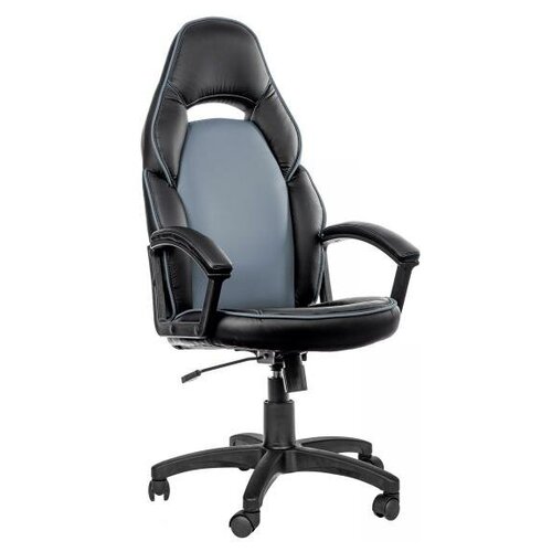 Компьютерное кресло для геймеров РосКресла Racer игровое, обивка: экокожа, цвет: черный/серый