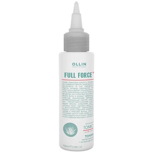 OLLIN Professional Full Force Тоник против перхоти с экстрактом алоэ, 100 г, 100 мл, бутылка