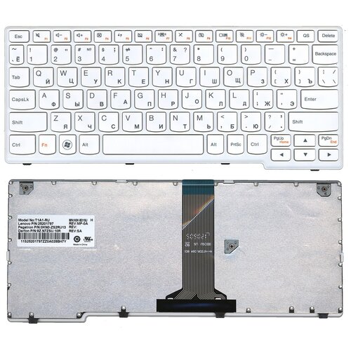 Клавиатура для ноутбука Lenovo NSK-BD0SU белая с рамкой