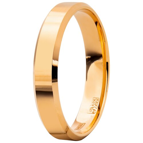 Кольцо обручальное Юверос, красное золото, 585 проба, размер 21, красный