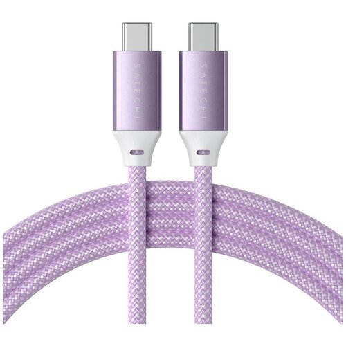 Кабель Satechi Type-C to Type-C 100W Charging Cable. Длина 2 м. Цвет: фиолетовый