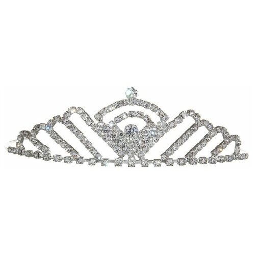 Диадема для волос "Мерцание" корона, серебро 859752