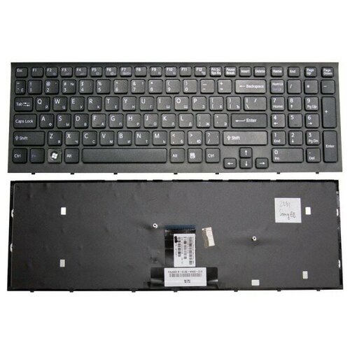 Клавиатура для ноутбука Sony Vaio VPC-EB4J1E/PI черная с черной рамкой
