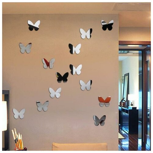 Декор настенный "Бабочки", из акрила , 20 элементов, 7.5 х 9 см,