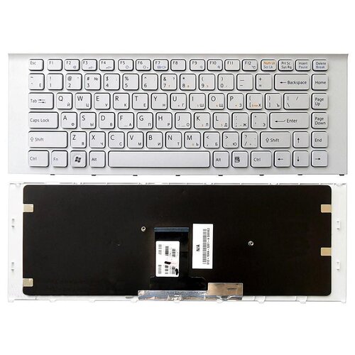 Клавиатура для ноутбука Sony Vaio VPC-EA белая с рамкой