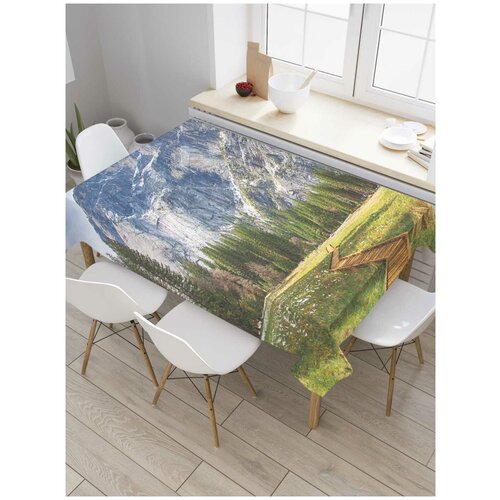 Скатерть прямоугольная JoyArty на кухонный стол "Дорога к горе" из оксфорда, 120x145 см