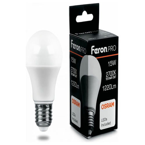 Лампа светодиодная LED 15вт Е27 теплый Feron.PRO | код 38035 | FERON ( 1шт )