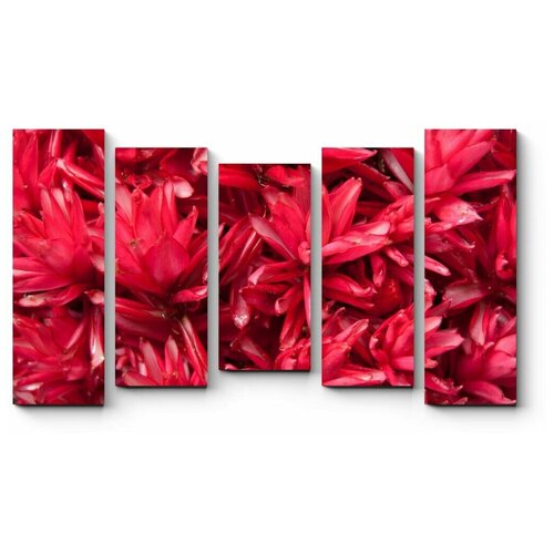 Модульная картина Красные тропические цветы100x60