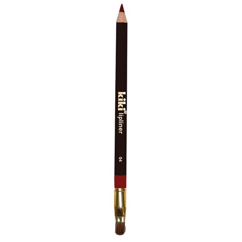 Стойкий нюдовый косметический карандаш для контуринга губ Kiki 04 с кисточкой, оттенок темно-бордовый