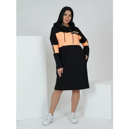Платье LOVETEX.STORE, размер 50, черный, оранжевый
