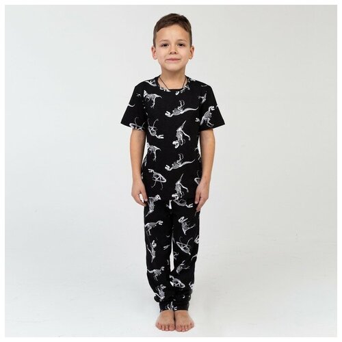 Пижама  Kaftan, размер Пижама детская для мальчика KAFTAN "Динозавры" рост 86-92 (28), черный