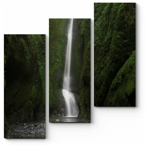 Модульная картина Водопад в сердце леса80x85