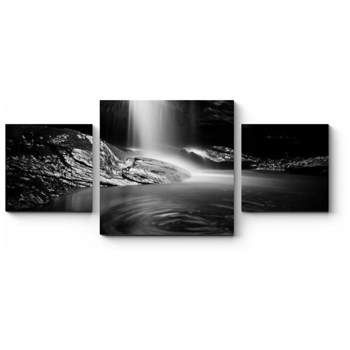 Модульная картина Черно-белый водопад110x47