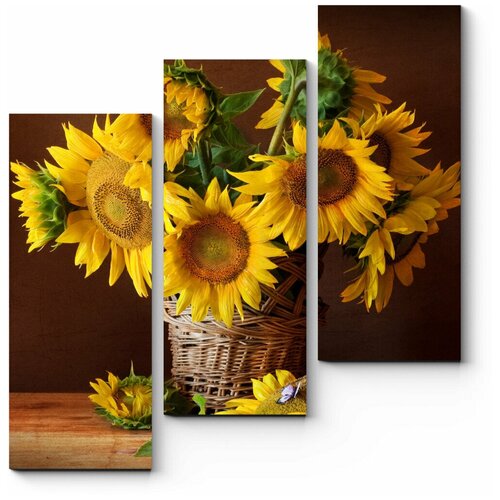 Модульная картина Солнечные цветы 130x139