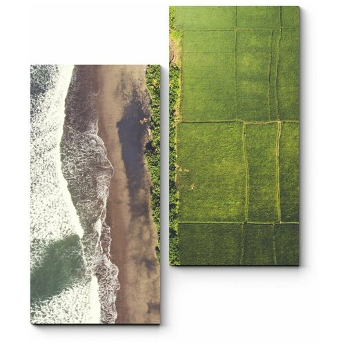 Модульная картина Ферма вдоль побережья 90x113