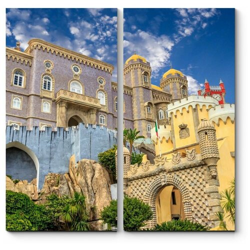 Модульная картина Красочный замок Синтра в Португалии80x80