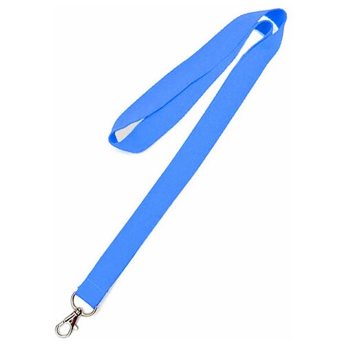 Ланьярд Badgestock - лента для бейджа с карабином-люкс 20 мм, голубой, 10 шт