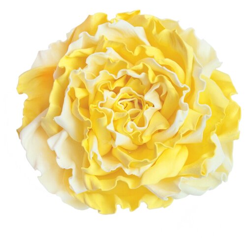 Заколка брошь большая роза желтый микс цветок 180405м