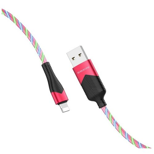 Кабель USB - Apple 8 pin Borofone BU19 Streamer, цвет красный