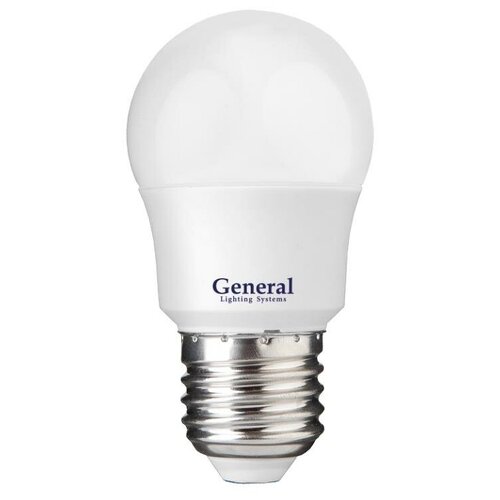 Светодиодная LED лампа General шар P45 E27 15W 6500K 6K 45х80 пластик/алюм GLDEN-G45F-15-230-E27-6500 661109