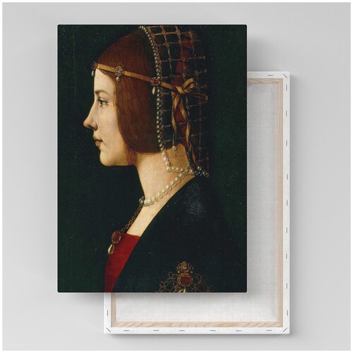 Картина на холсте с подрамником / Leonardo Da Vinci / Леонардо да Винчи - Портрет Беатриче дЭсте