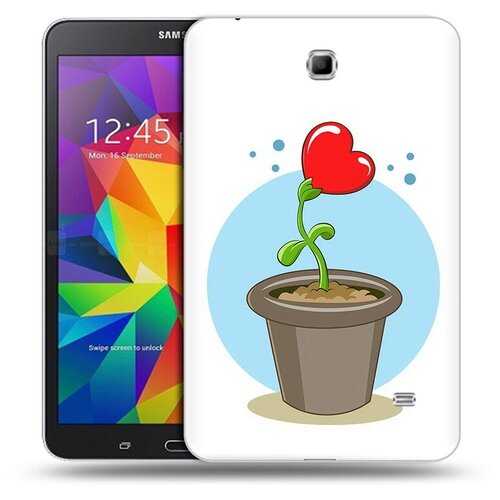 Чехол задняя-панель-накладка-бампер MyPads Растение любви 14 февраля для Samsung Galaxy Tab 4 7.0 SM-T230/T231/T235 противоударный