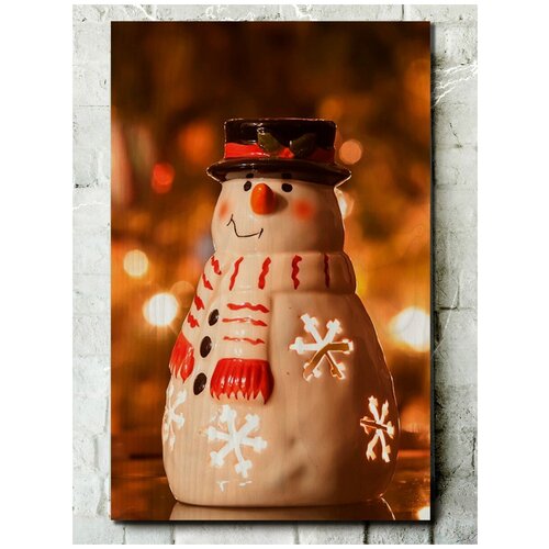 Картина интерьерная на дереве Новый год (Рождество, Дед Мороз, Снегурочка, Аниме) - 7249 В